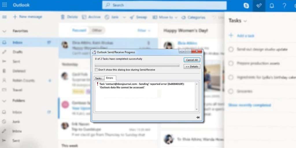 How to Fix "Outlook Data File Cannot be Accessed" Error - DevsJournal