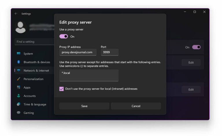 How to Setup a Proxy in Windows 11 - DevsJournal