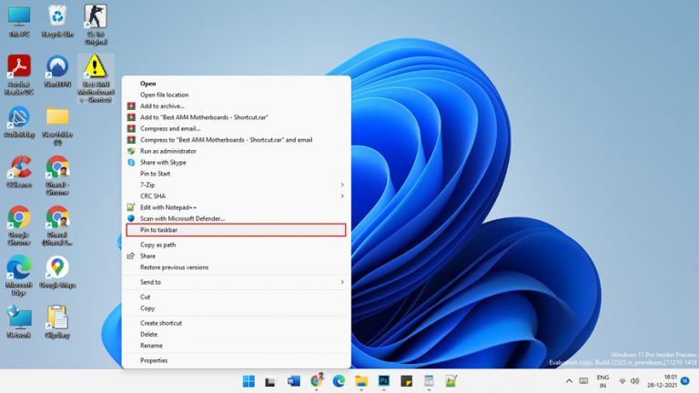 Pin App, File, Folder, Drive & Site to Taskbar in Windows 11